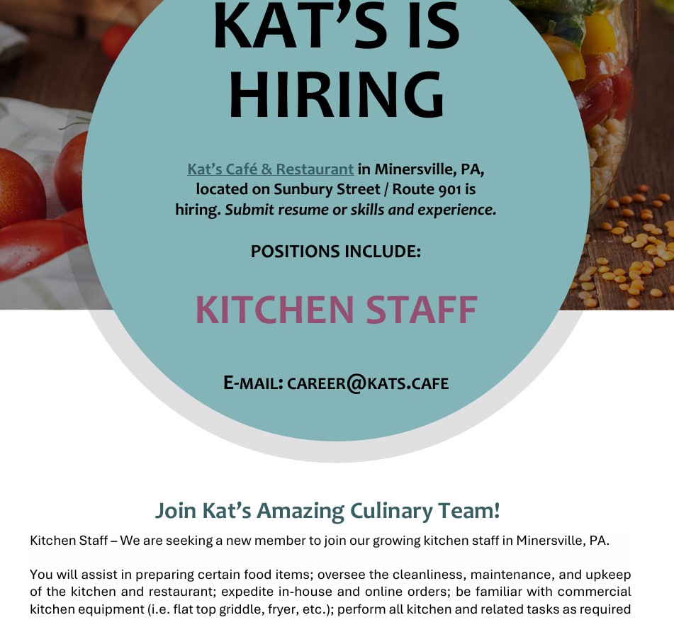 Job Openings - Kat's Café & Restaurant