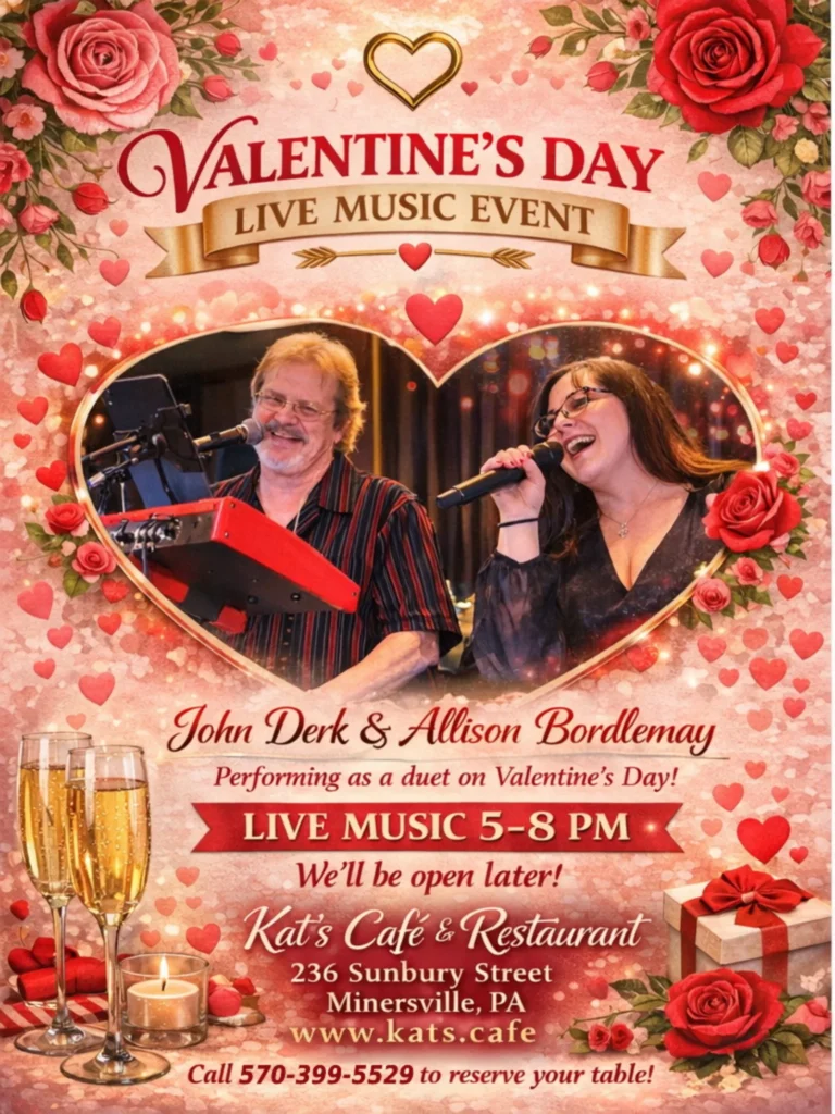Valentine’s Day Dinner & Live Music | Kat’s Café & Restaurant